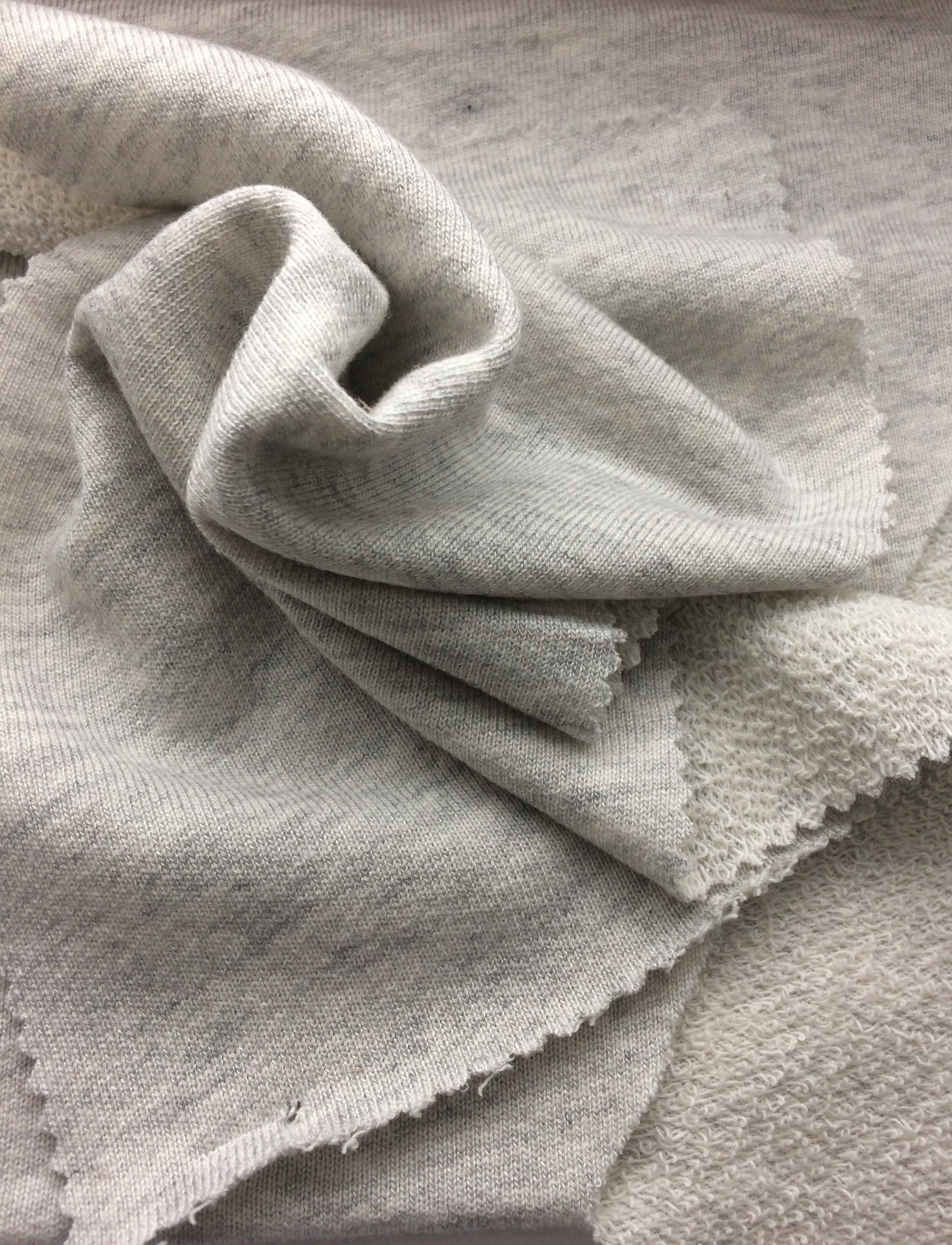 COTTON RAYON 3 END FRENCH TERRY ASH 240 GSM – California Textile